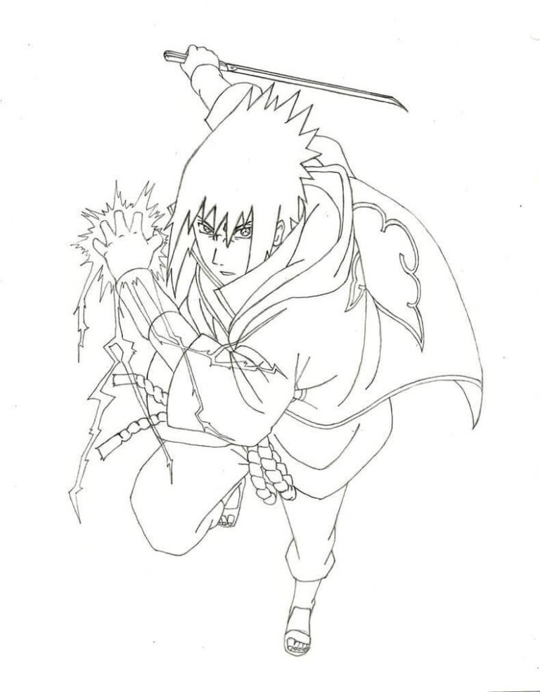 Sasuke para Colorir e Imprimir - Muito Fácil - Colorir e Pintar