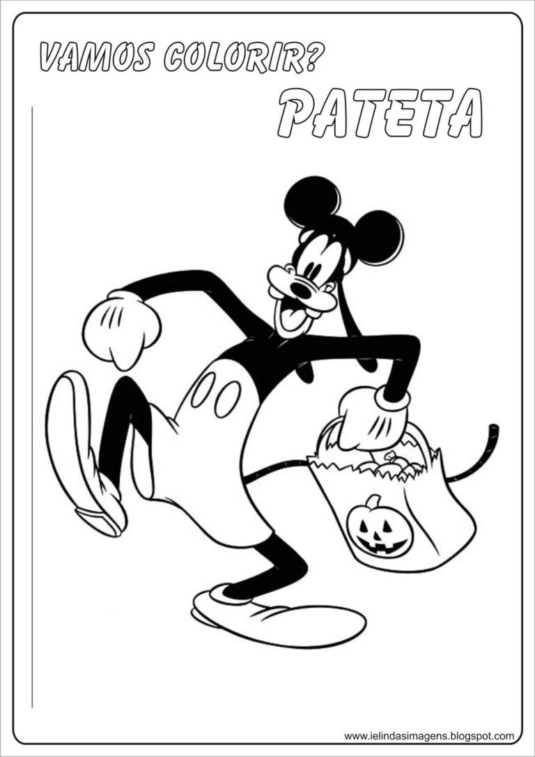 Pateta para Colorir e Imprimir - Muito Fácil - Colorir e Pintar