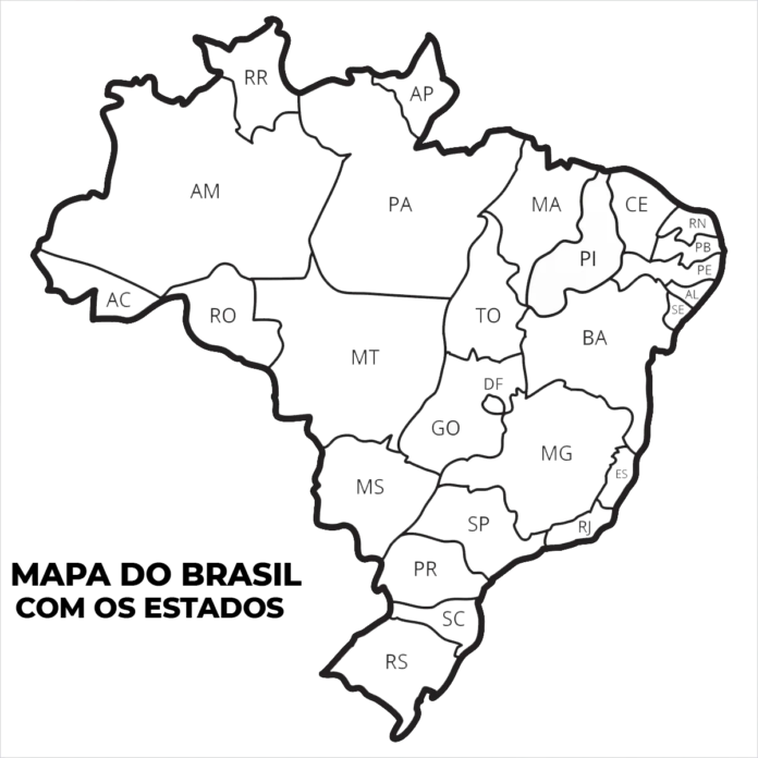 Mapa do Brasil para Colorir e Imprimir em PDF – Muito Fácil