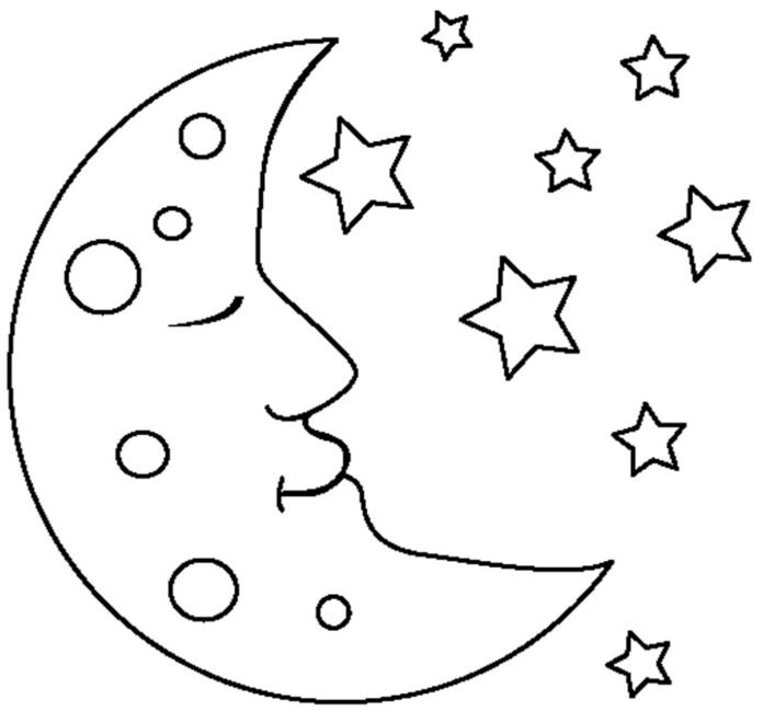 Lua para Colorir e Imprimir (Muito Fácil) - Aprender a Desenhar