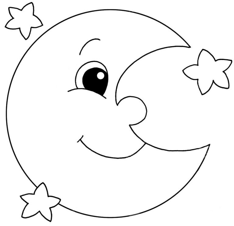 Lua para Colorir e Imprimir (Muito Fácil) - Aprender a Desenhar