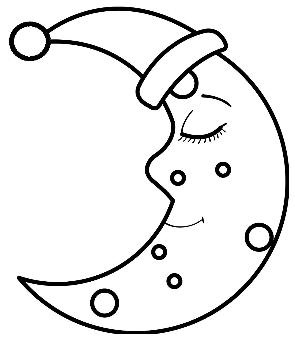 Lua para Colorir e Imprimir (Muito Fácil) - Aprender a Desenhar