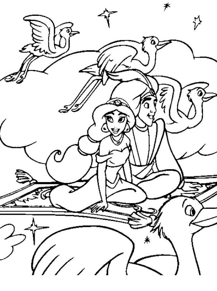 Desenhos da Jasmine para Colorir e Imprimir