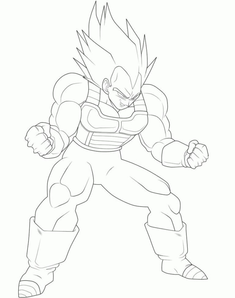 Desenhos do Vegeta para Colorir e Imprimir