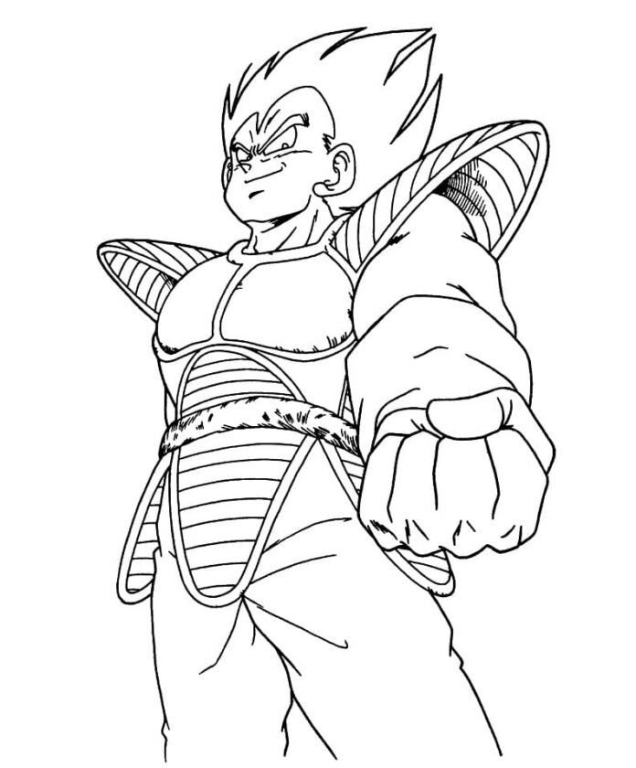 Desenhos do Vegeta para Colorir e Imprimir