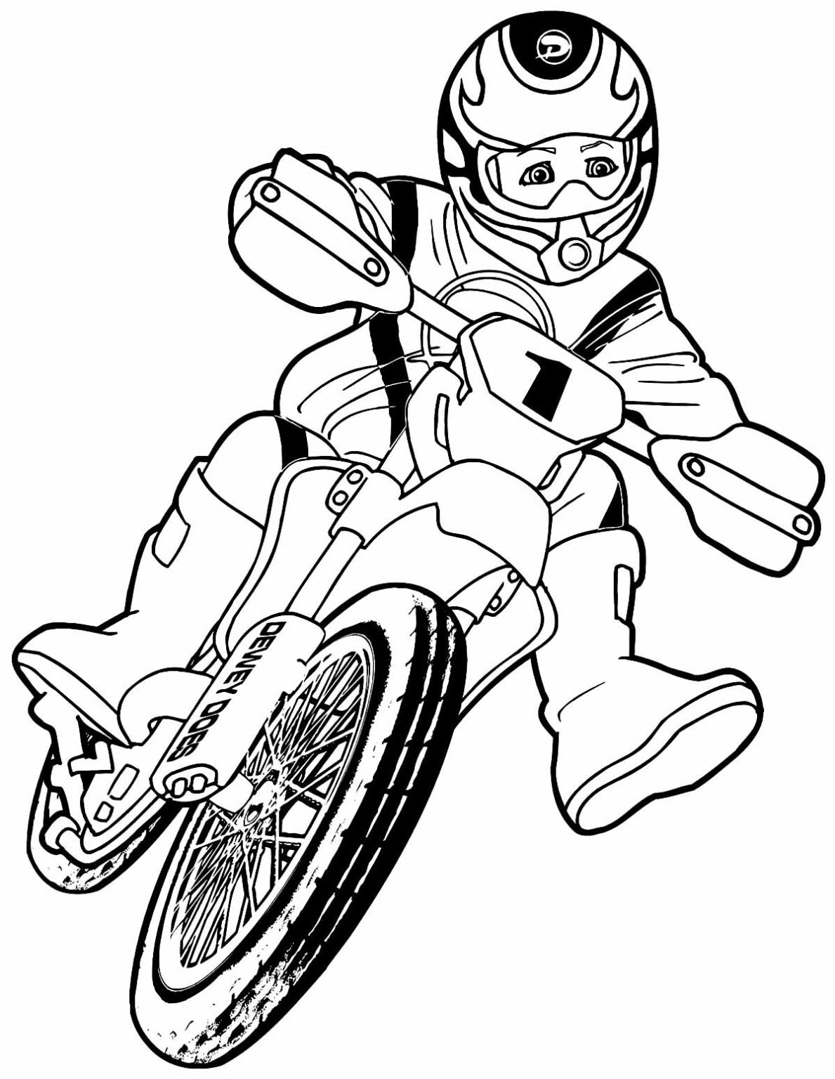 Desenhos de Moto para Colorir e Imprimir