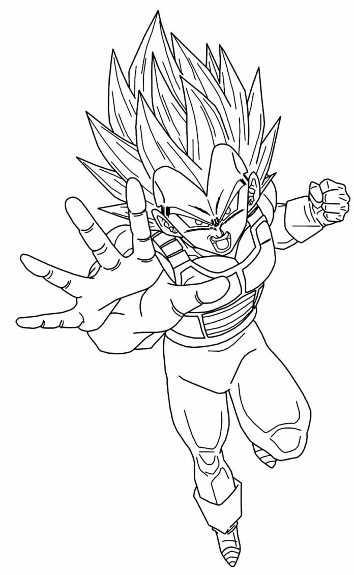 Desenhos do Vegeta para Colorir e Imprimir