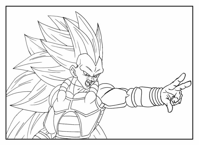 Desenhos do Vegeta para Colorir e Imprimir