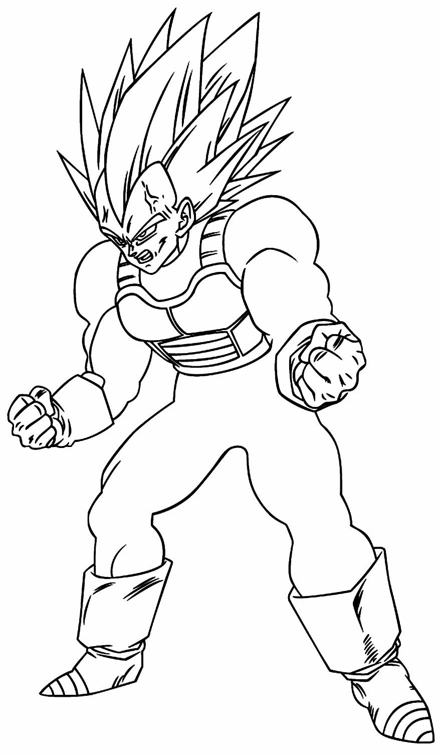 Desenhos do Vegeta para Colorir e Imprimir