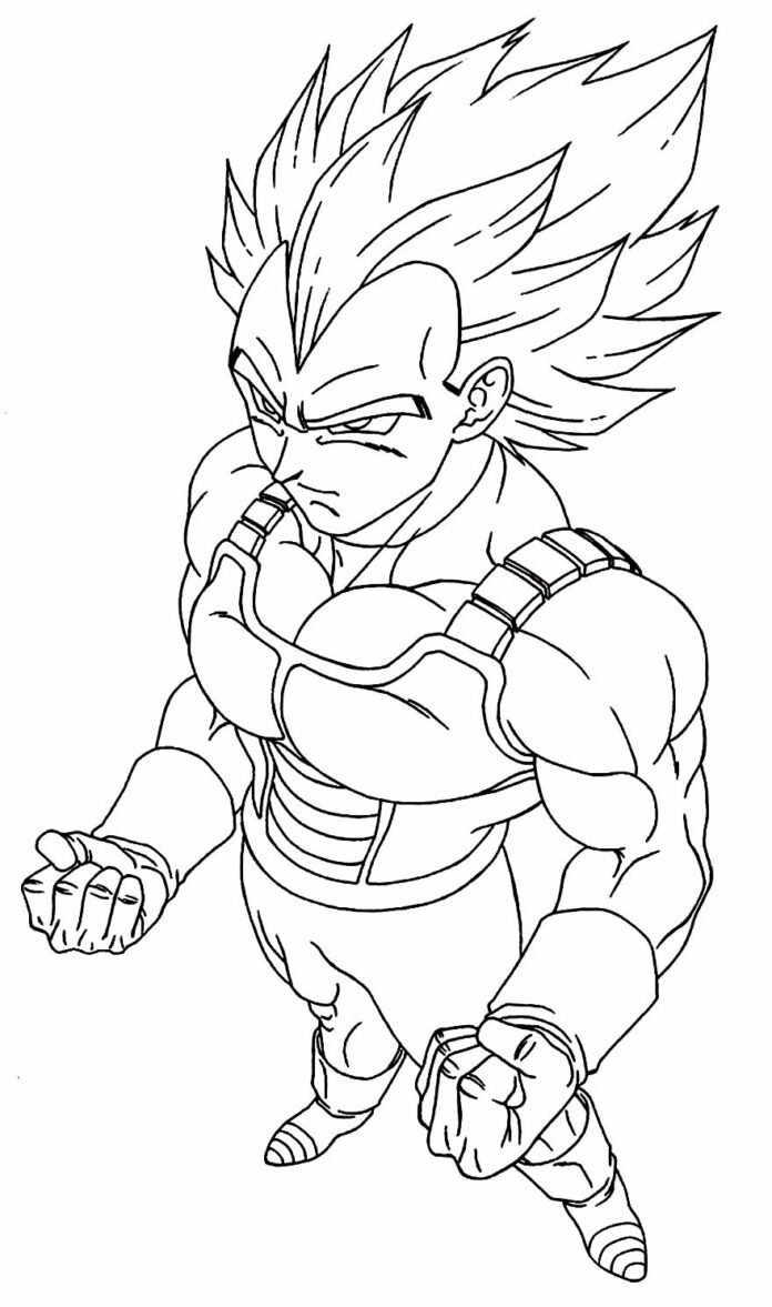 Desenhos do Vegeta para Colorir e Imprimir