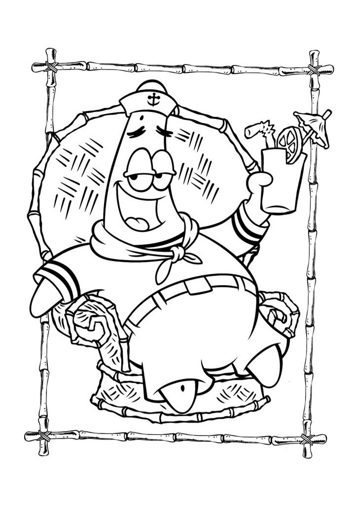 Desenhos do Patrick para Colorir e Imprimir