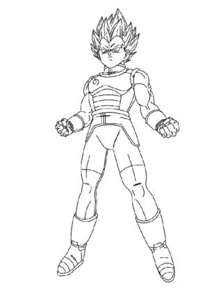 Desenhos do Vegeta para Colorir e Imprimir