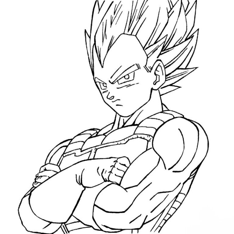 Desenhos do Vegeta para Colorir e Imprimir