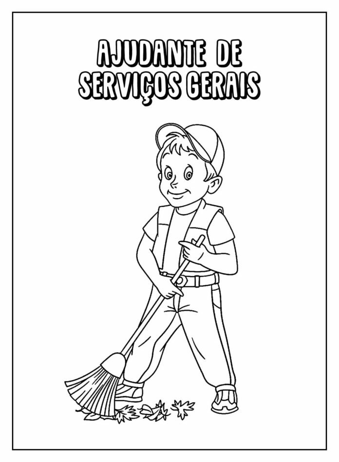 Desenhos das Profissões para Colorir e Imprimir