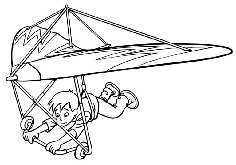 Desenhos de Asa Delta para Colorir e Imprimir