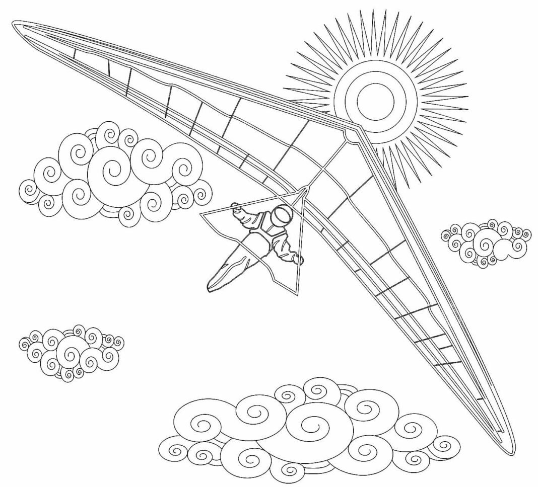 Desenhos de Asa Delta para Colorir e Imprimir