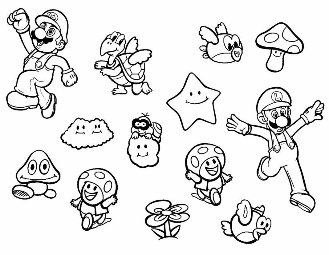Desenhos do Mario Bros para Colorir e Imprimir