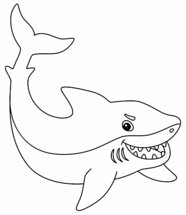 Desenhos de Tubarão para Colorir e Imprimir