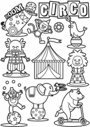 Desenhos de Circo para Colorir e Imprimir - Aprender a Desenhar