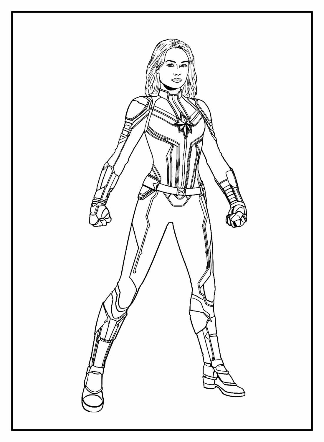 Desenhos da Capitã Marvel para Colorir e Imprimir - Aprender a Desenhar