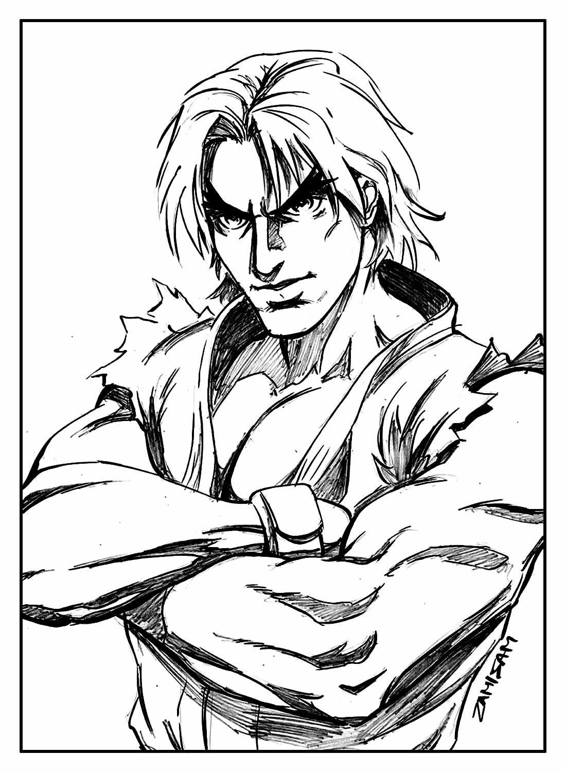 Desenhos do Ken do Street Fighter para Colorir e Imprimir - Aprender a ...