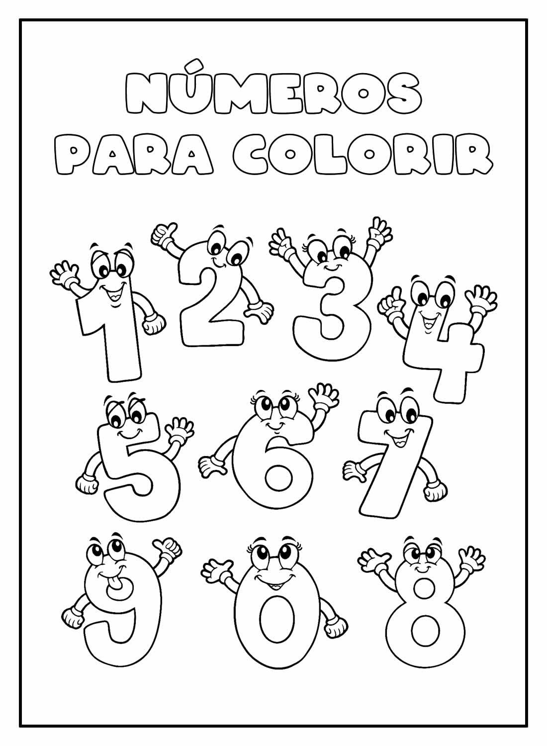 Desenhos de Números para Colorir e Imprimir - Aprender a Desenhar