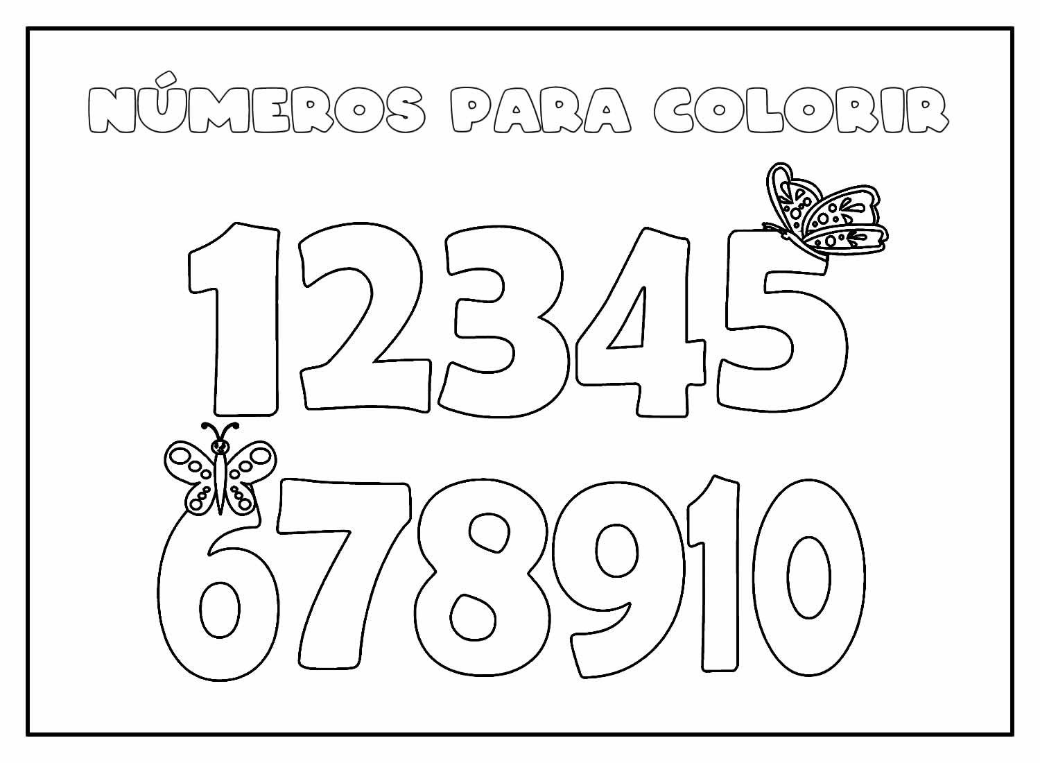 Desenhos de Números para Colorir e Imprimir - Aprender a Desenhar