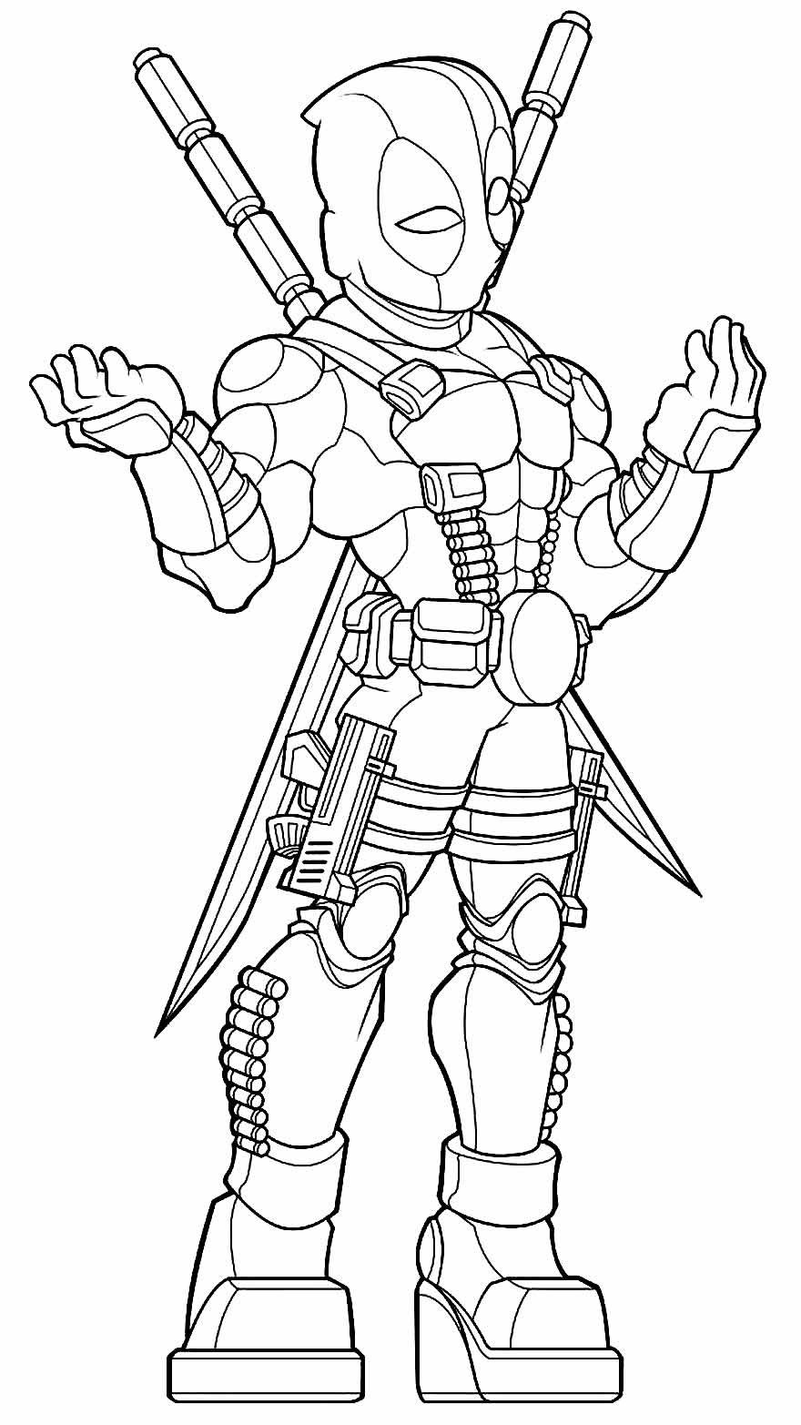 Desenhos do Deadpool para Colorir e Imprimir - Aprender a Desenhar