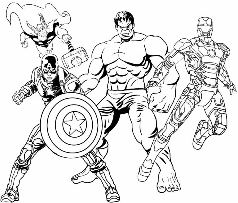 Desenhos dos Vingadores para Colorir e Imprimir - Aprender a Desenhar