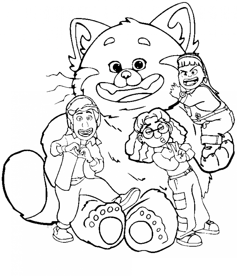 Desenhos de Red (Turning Red) para Colorir e Imprimir - Aprender a Desenhar