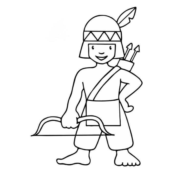 Desenhos de Índio para Colorir e Imprimir (Dia dos Povos Indígenas)