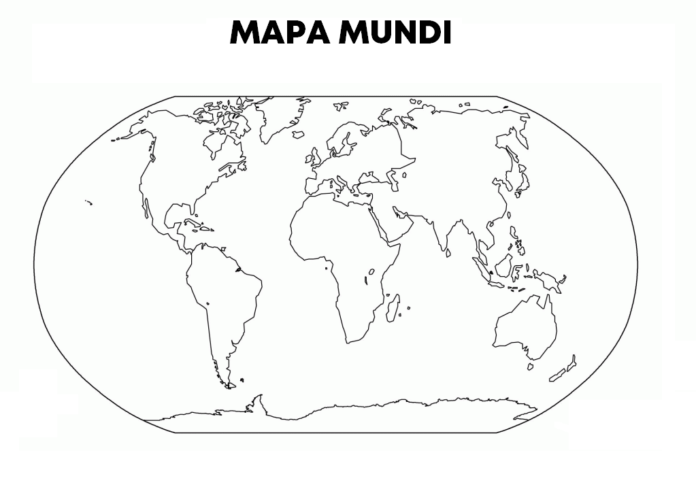 Mapa Mundi para colorir e imprimir em PDF (Grátis e Fácil)