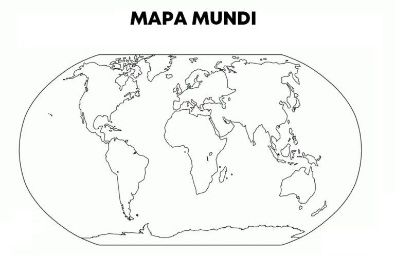 Mapa Mundi para colorir e imprimir em PDF (Grátis e Fácil)
