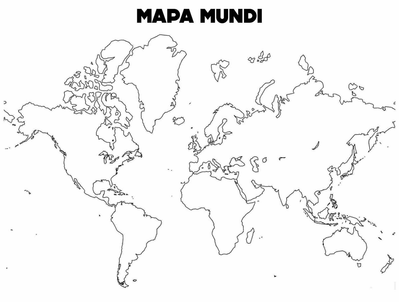 Mapa Mundi para colorir e imprimir em PDF (Grátis e Fácil)