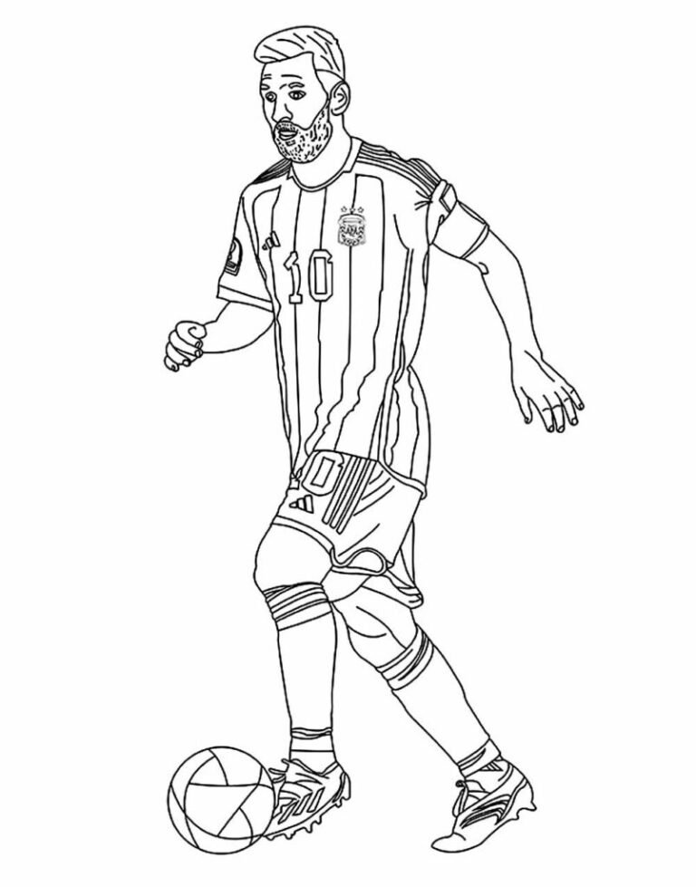 Desenhos de Messi para Colorir e Imprimir - Aprender a Desenhar