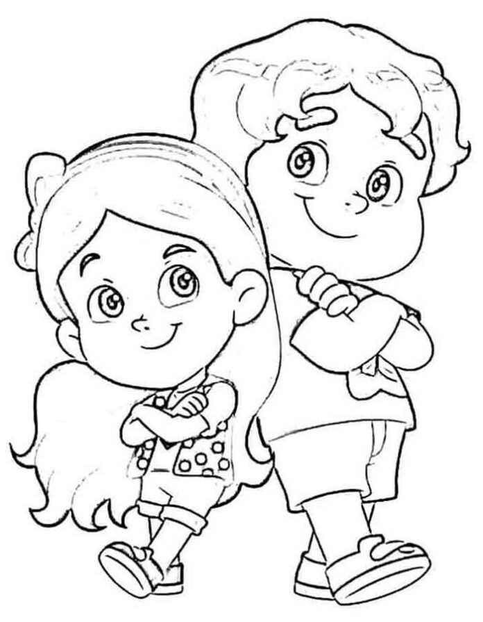 Desenhos de Maria Clara e JP para Colorir e Imprimir - Aprender a Desenhar